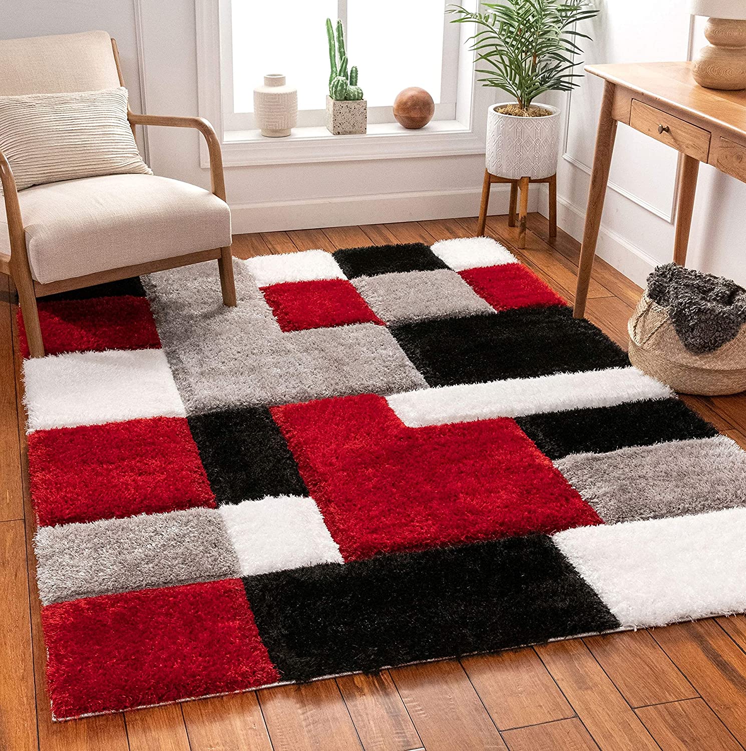 3D Box Beautiful Premium Shaggy Rug Floor Mat Carpet